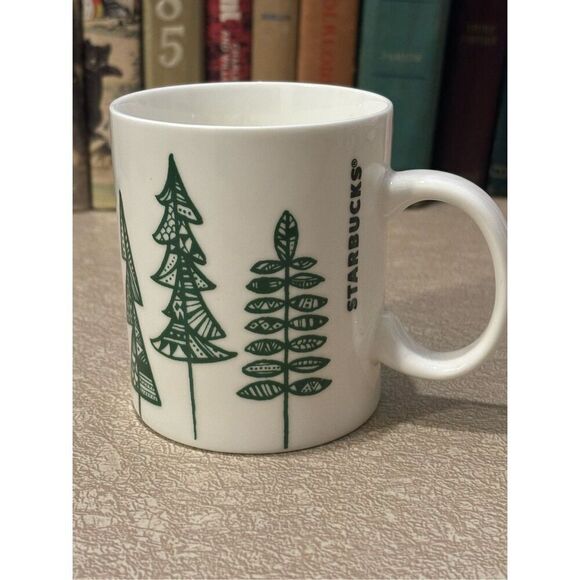 Starbucks | Dining | Starbucks2oz White Coffee Mug With Green Pine ...
